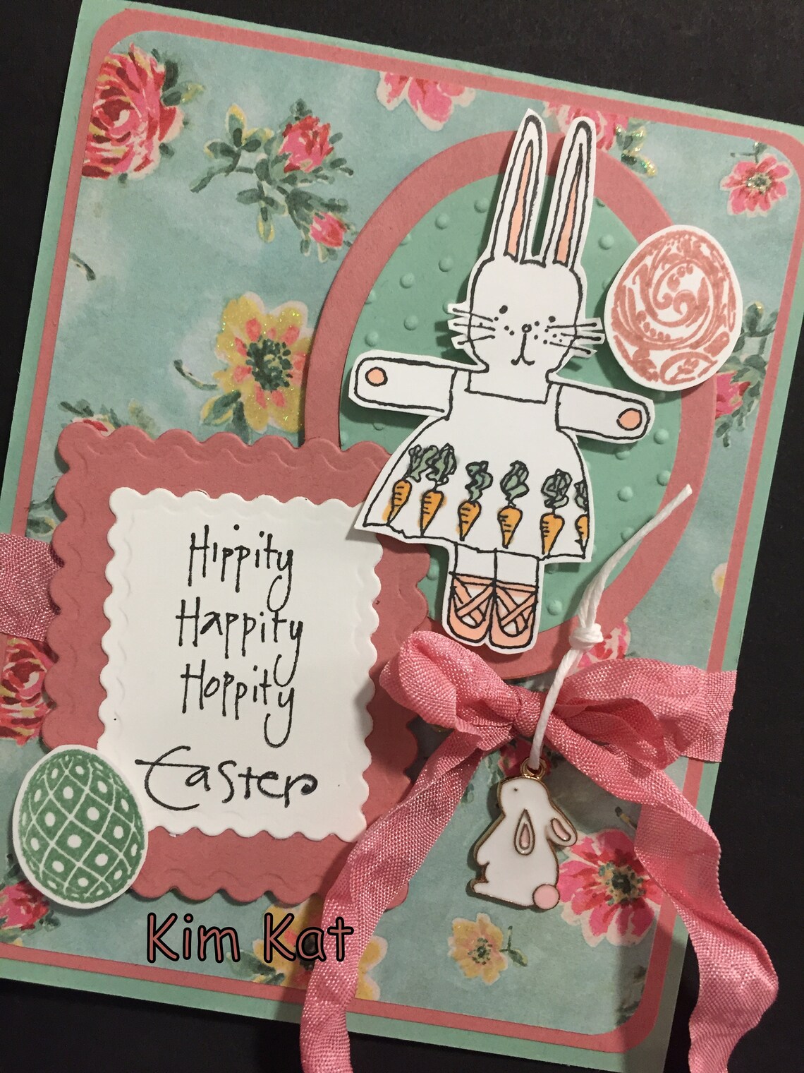 Sweet Easter Card Pop up 3D Bunny Rabbit 3D Eggs Hoppity Charm | Etsy