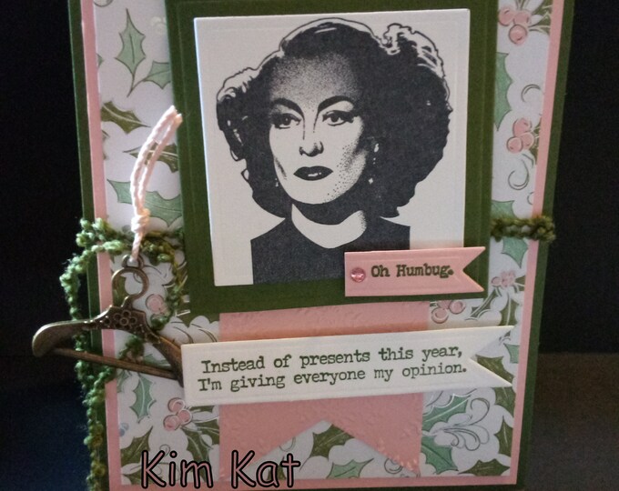 Christmas Joan Crawford Card Pop up Wire Hanger Sarcastic 3D Funny ...