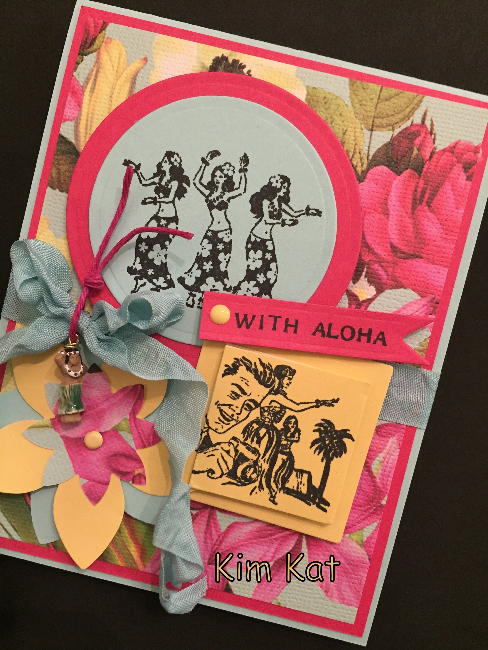 Retro Hawaii Card Pop Up Hawaiian Hula Girls With Aloha 3D | Etsy