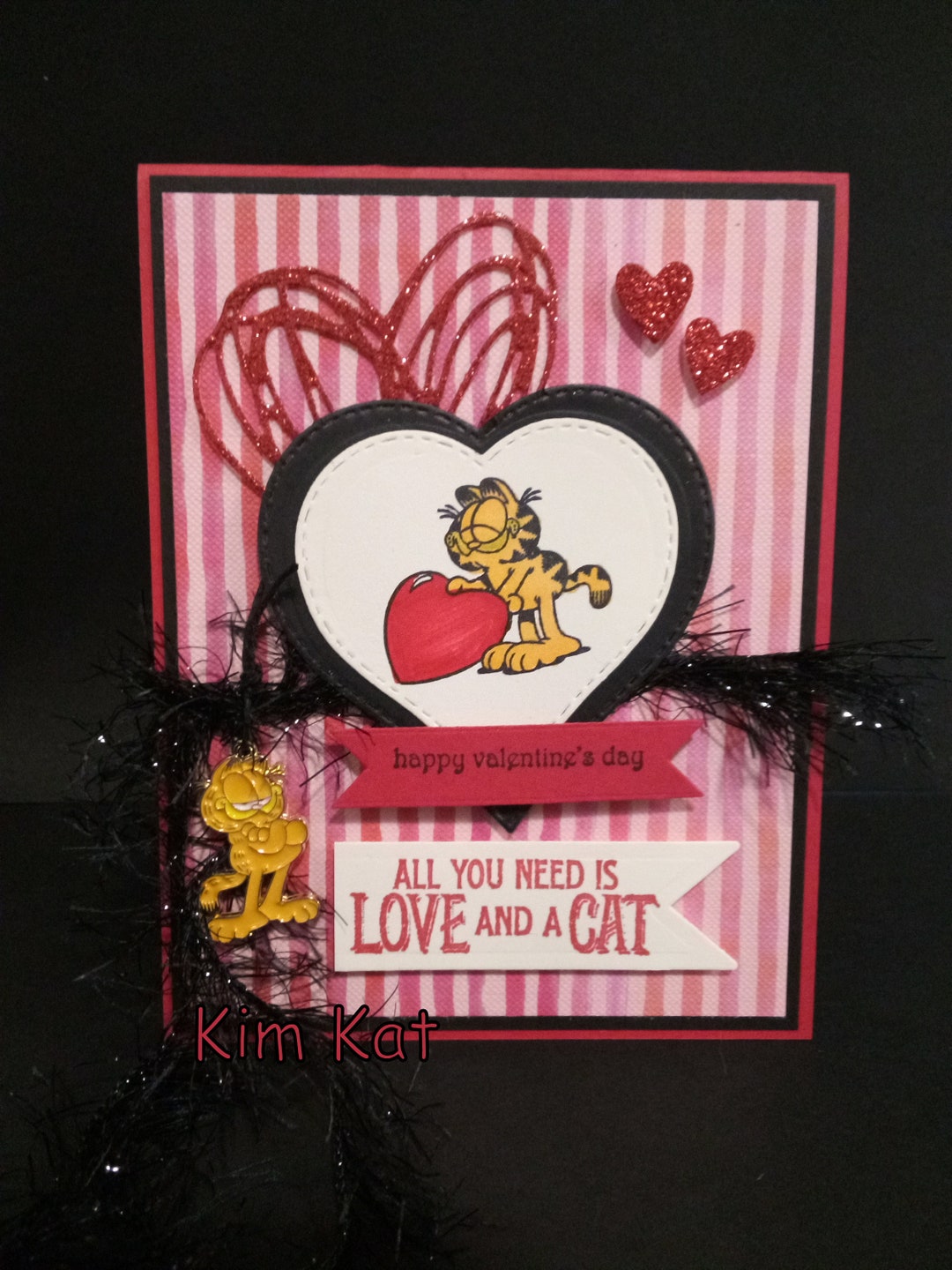 Garfield Valentine Card Pop up Cat All You Need is Love and A Cat Funny ...
