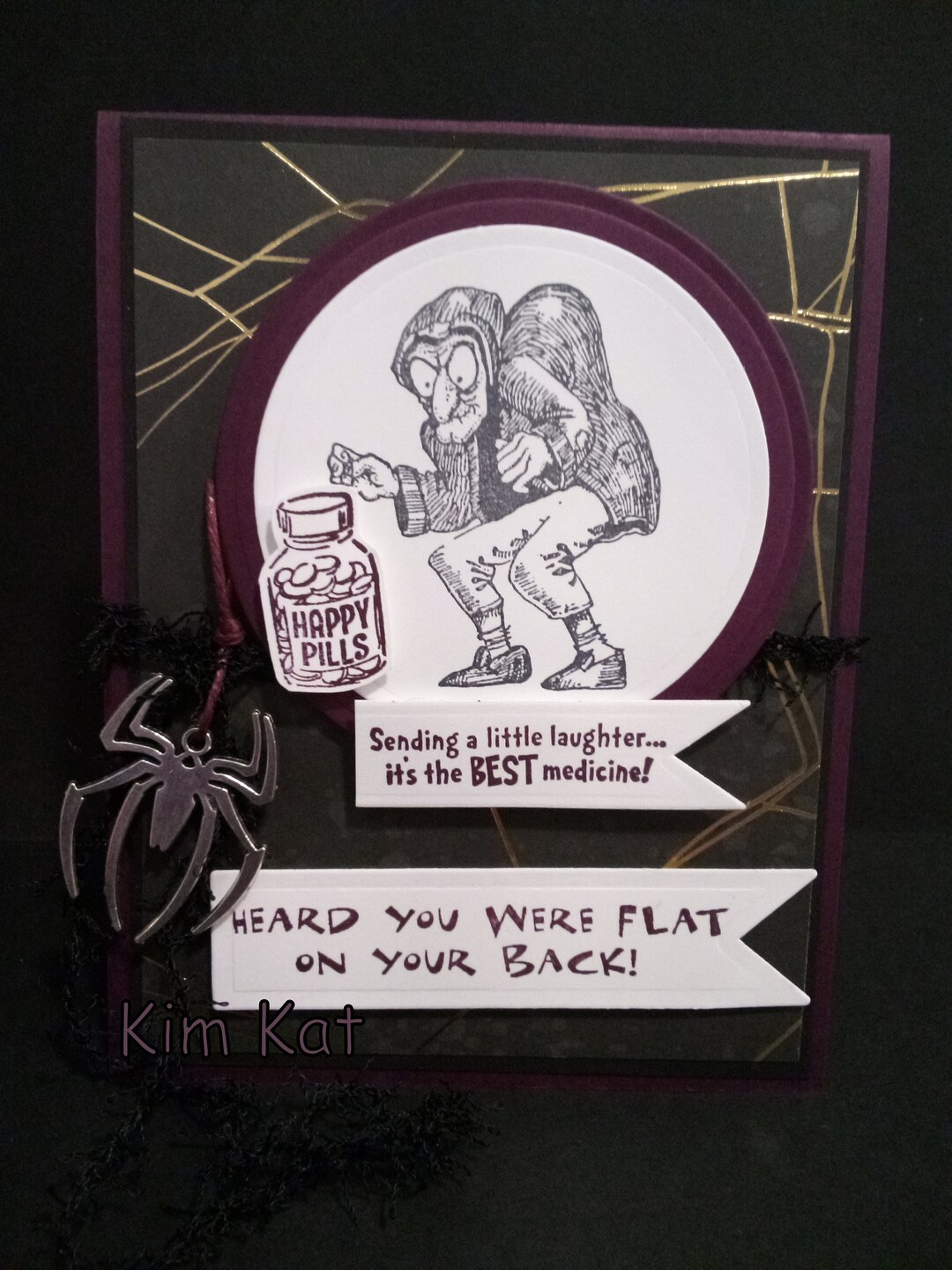 Funny Get Well Card Pop up 3D Hunchback Flat on Your Back Best Medicine ...