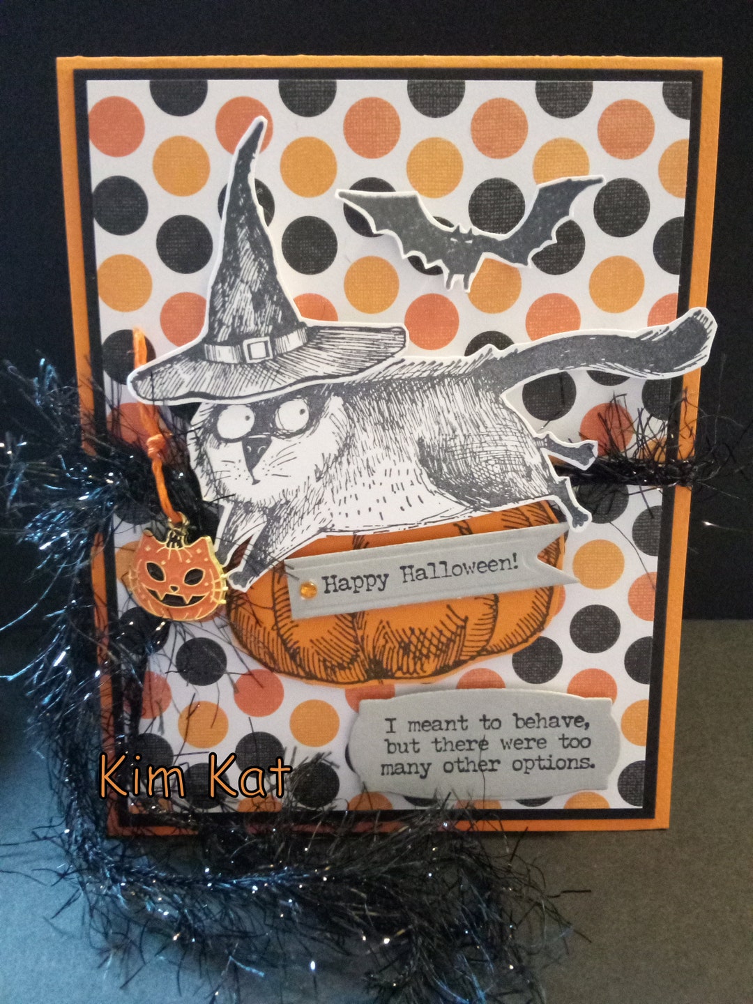 Halloween Black Cat Card Pop up 3D Funny Meant to Behave Witch Pumpkin ...