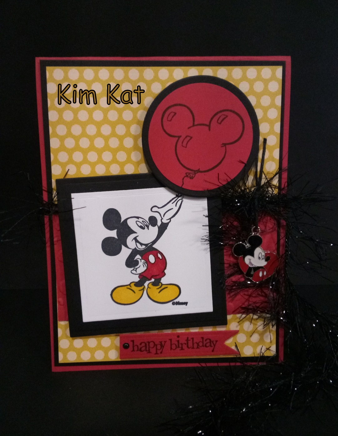Mickey Mouse Birthday Card Pop up Disney Disneyland Mouse Ears Balloon ...