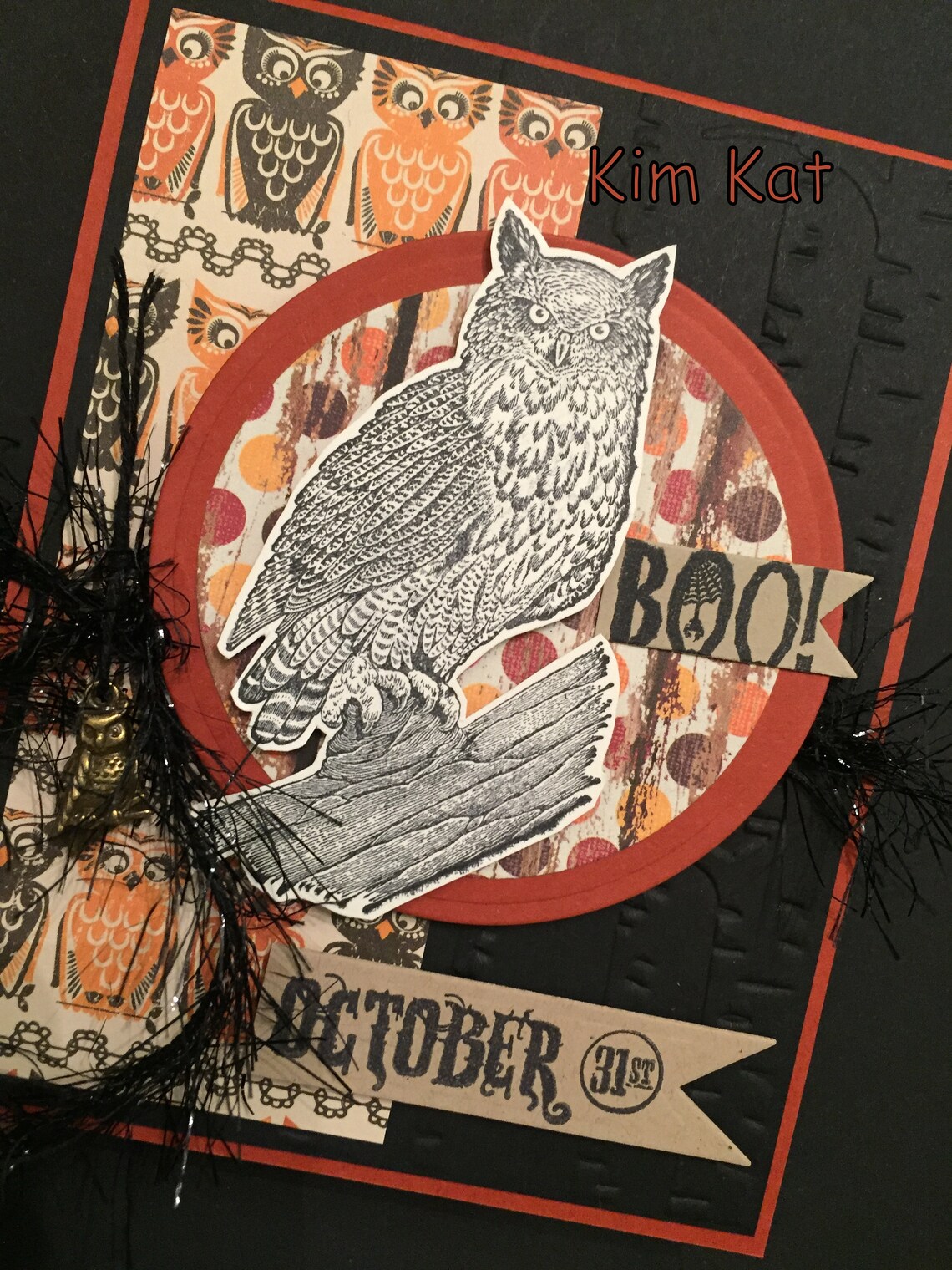 Halloween OWL Card Pop Up Retro Owls Hoot Greetings 3D Oct 31 | Etsy