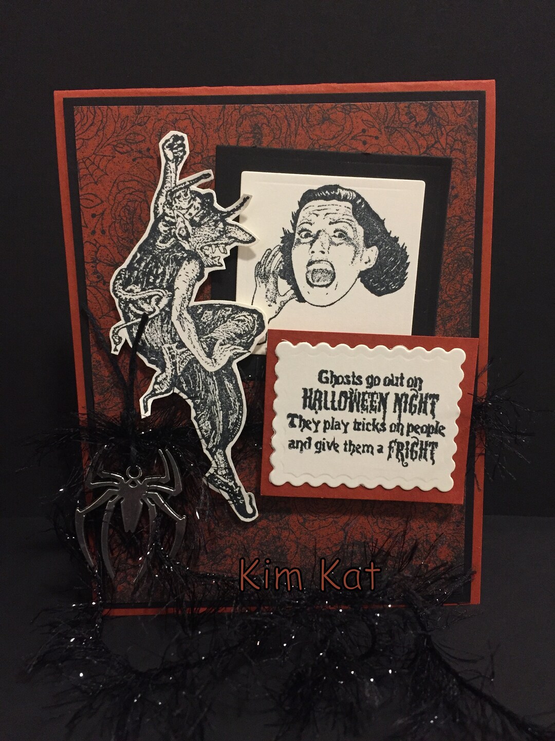 Goblin Card Pop Up Halloween Retro Screaming Woman Creepy Saying ...