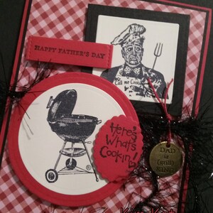 Funny Father's Day Card BBQ Pop up Retro Dad Grill King 3D Mixed Media ...