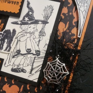 Retro Halloween Card Pop up Little Witch Black CAT Trick or Treat 3D ...