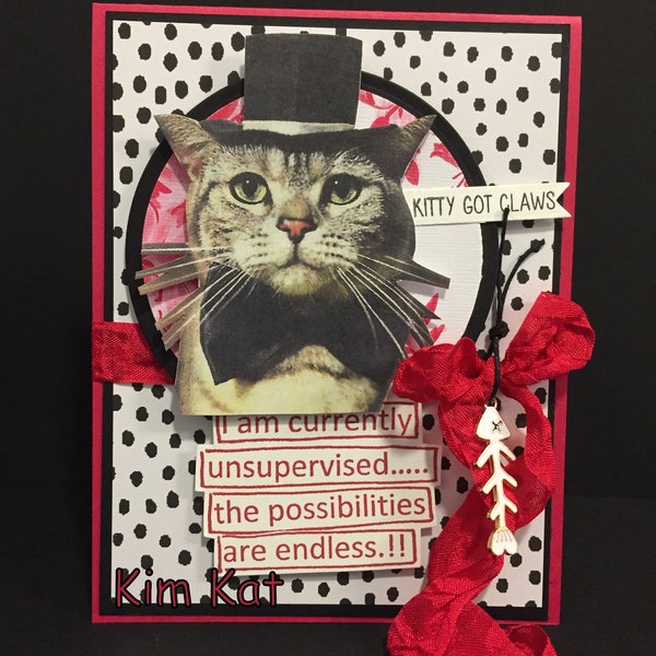 Pop up Kitty Card - Etsy