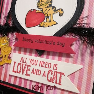 Garfield Valentine Card Pop up Cat All You Need is Love and A Cat Funny ...