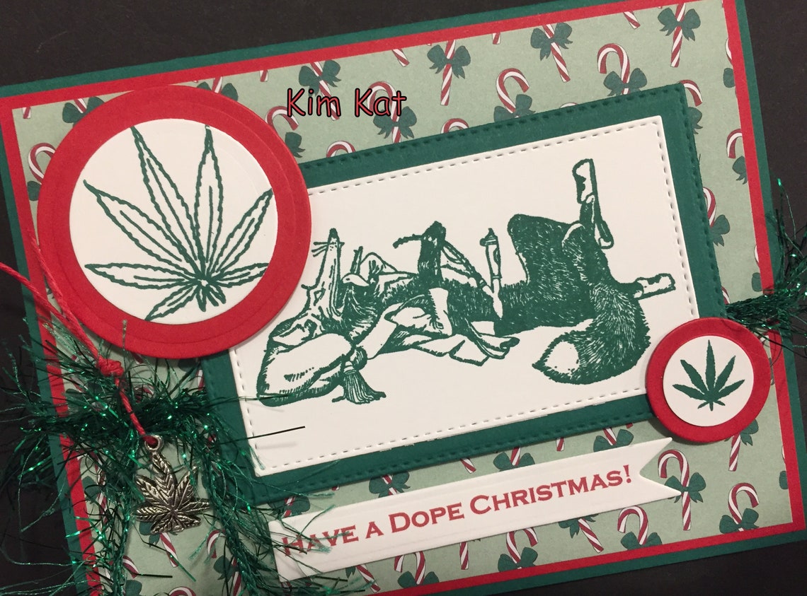 Dope Christmas Card Pop Up Marijuana 3D Funny Weed Pot Leaf | Etsy