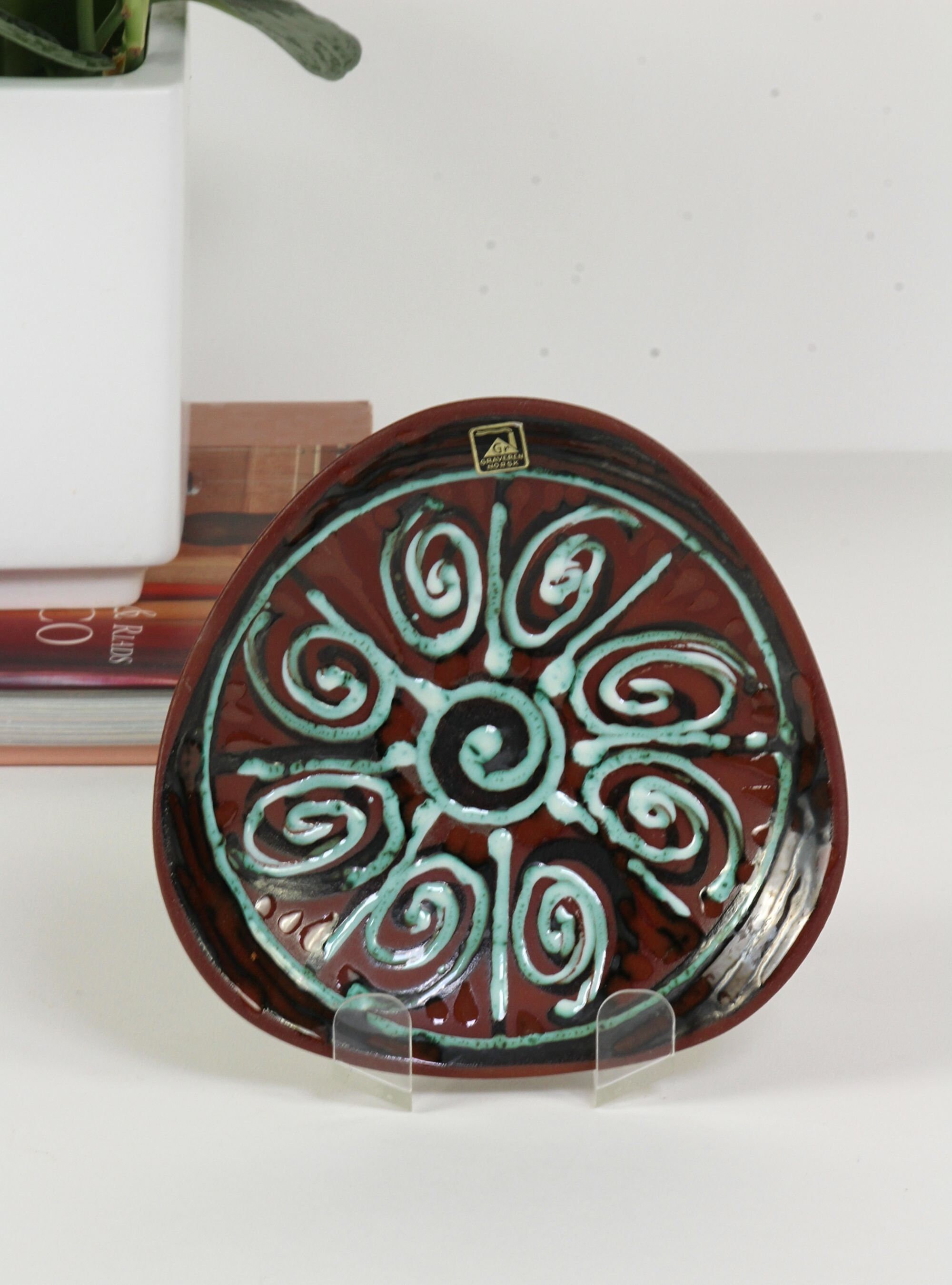 Graveren Norway Pottery Mid-Century Scandinavian Hand Painted - Etsy ...