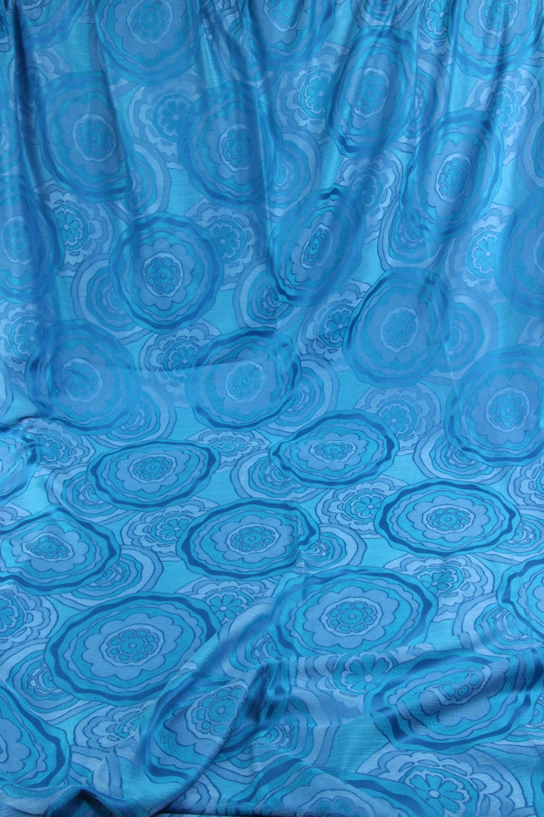 Vintage 1960's - 70's Retro Curtain Panels, Set of Two, 86" Length ...
