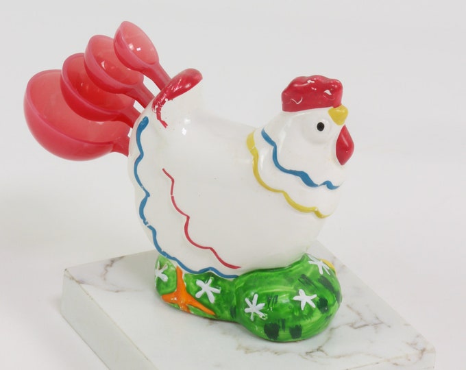 Vintage Chicken / Hen Measuring Spoon Holder, Cook Tools Kitschy ...
