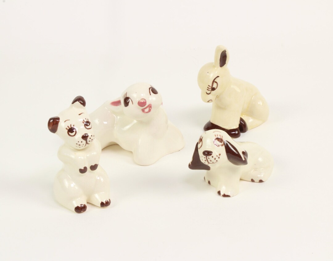 Rio Hondo Figurines, Set of Four Hand Painted, Dogs, Stubborn Mule ...