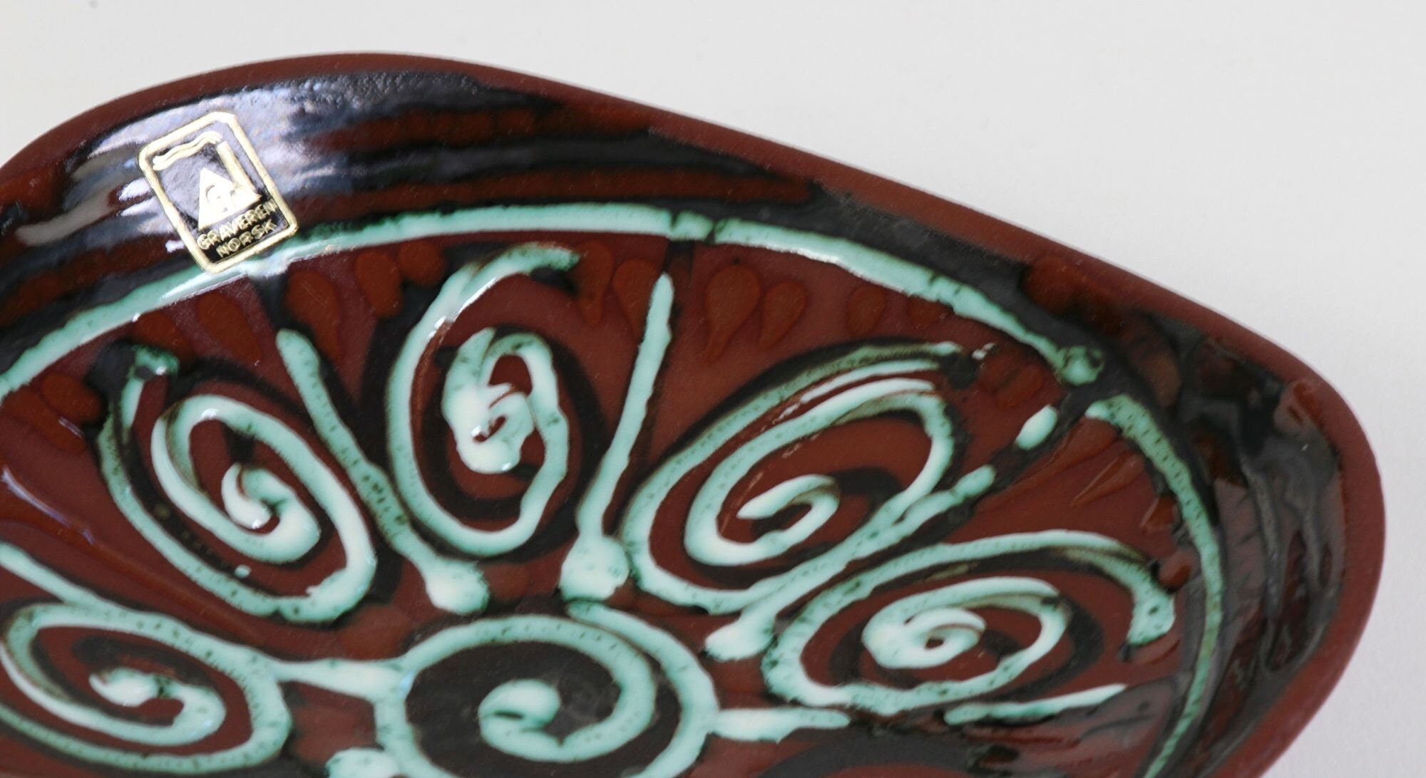 Graveren Norway Pottery Mid-Century Scandinavian Hand Painted - Etsy ...
