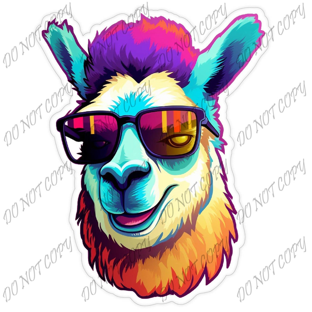 Cool Llama With Sunglasses, Laminated Vinyl Decal Die Cut Sticker - Etsy