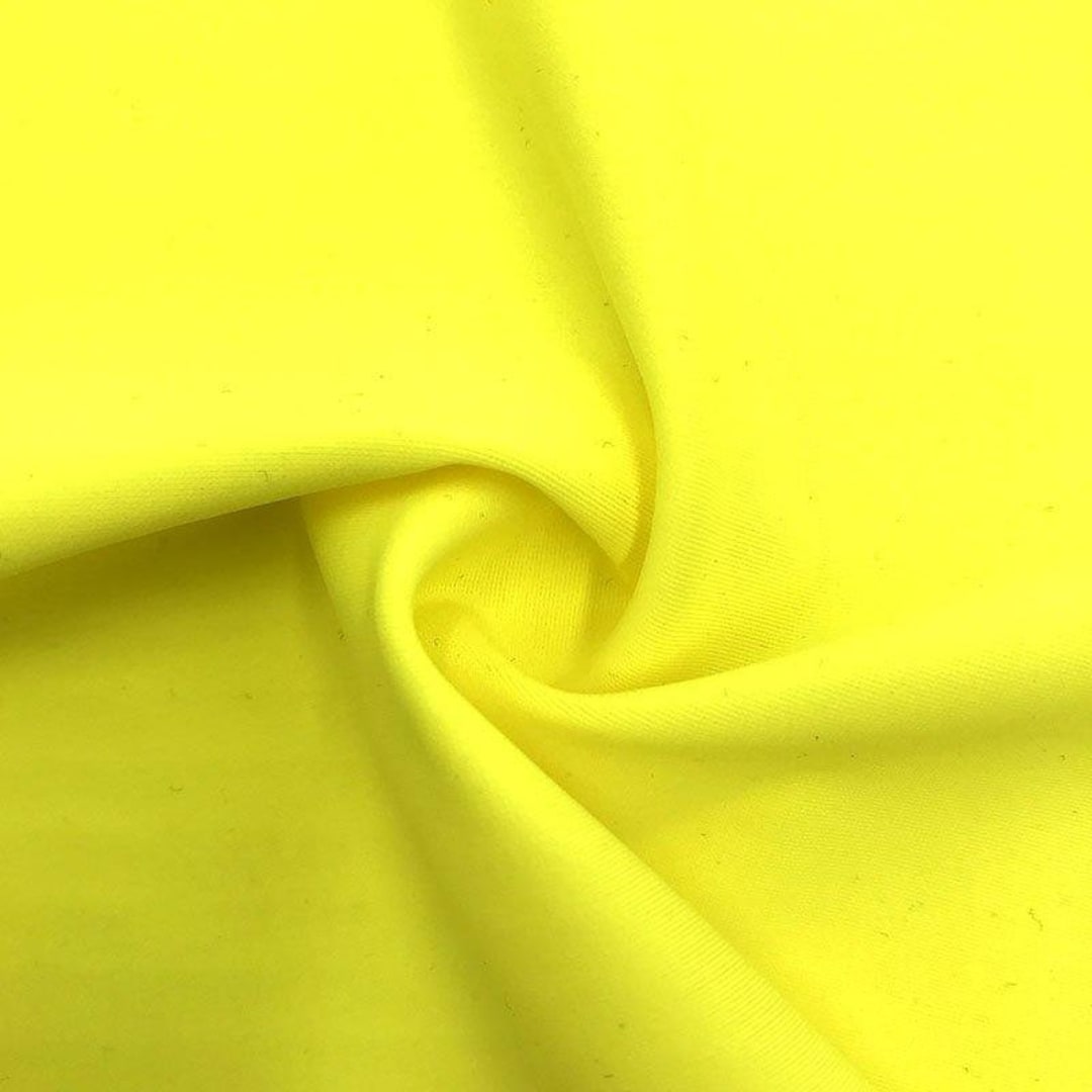 Yellow Neon Nylon Spandex, 4 Way Stretch Fabric, Activewear Fabric, by ...