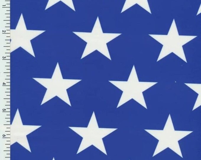 Patriotic White Stars on Royal Blue Poly Spandex, Sells by the Yard ...
