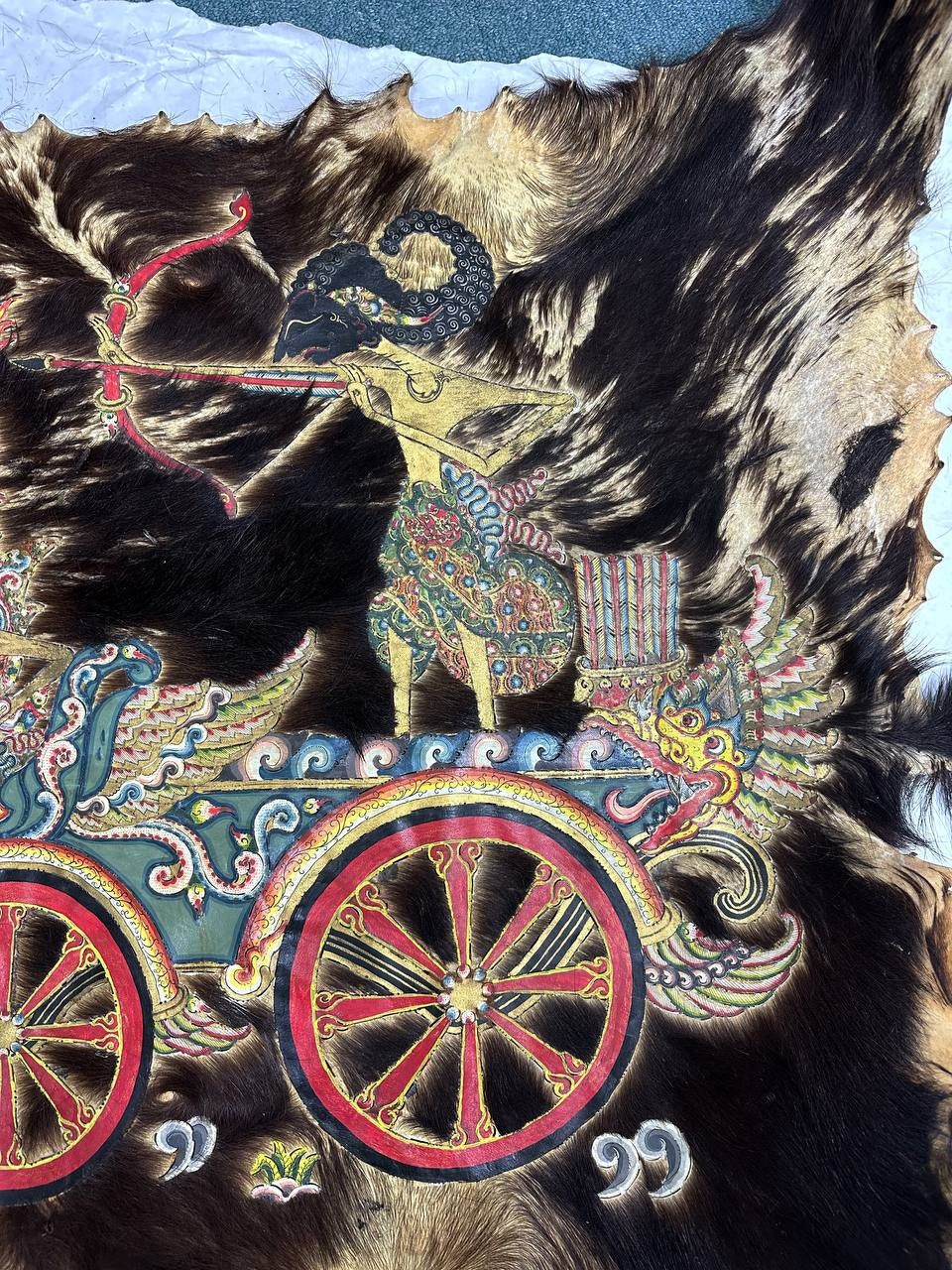 Unframed Wayang Kulit on Full Body Goat Skin Vintage Item - Etsy