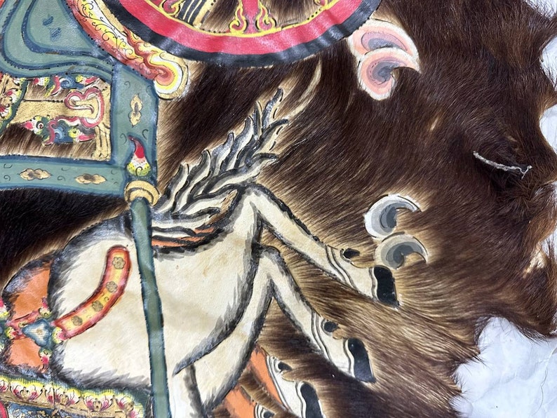 Unframed Wayang Kulit on Full Body Goat Skin Vintage Item - Etsy