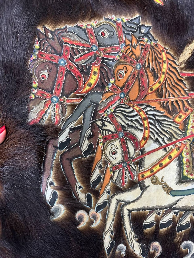 Unframed Wayang Kulit on Full Body Goat Skin Vintage Item - Etsy