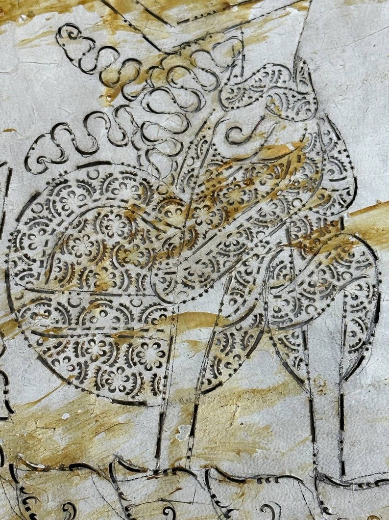 Unframed Wayang Kulit on Full Body Goat Skin Vintage Item - Etsy