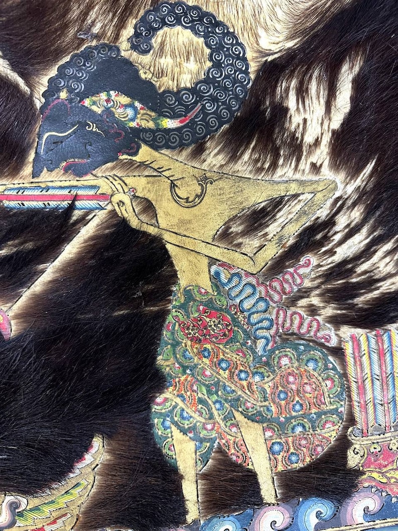 Unframed Wayang Kulit on Full Body Goat Skin Vintage Item - Etsy
