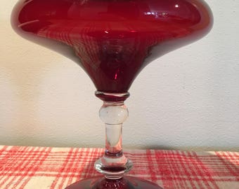 Vintage red glass | Etsy