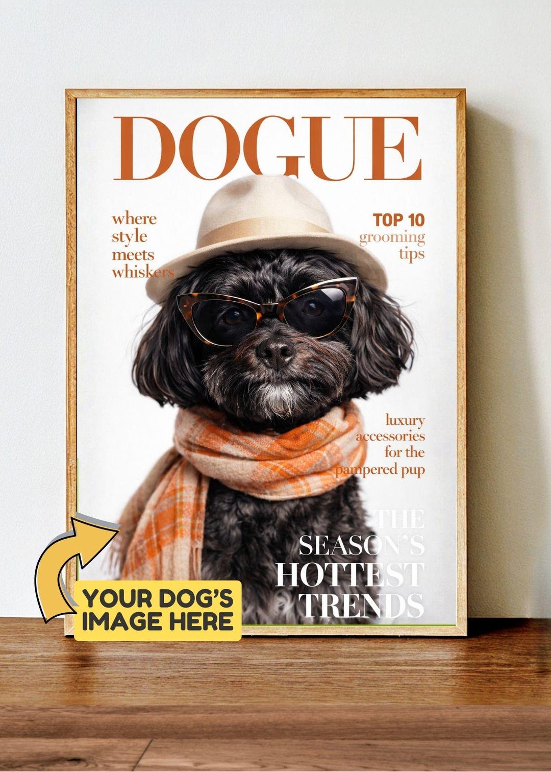 DOGUE Magazine Cover - Funny Custom Dog Portrait (5x7in Digital ...