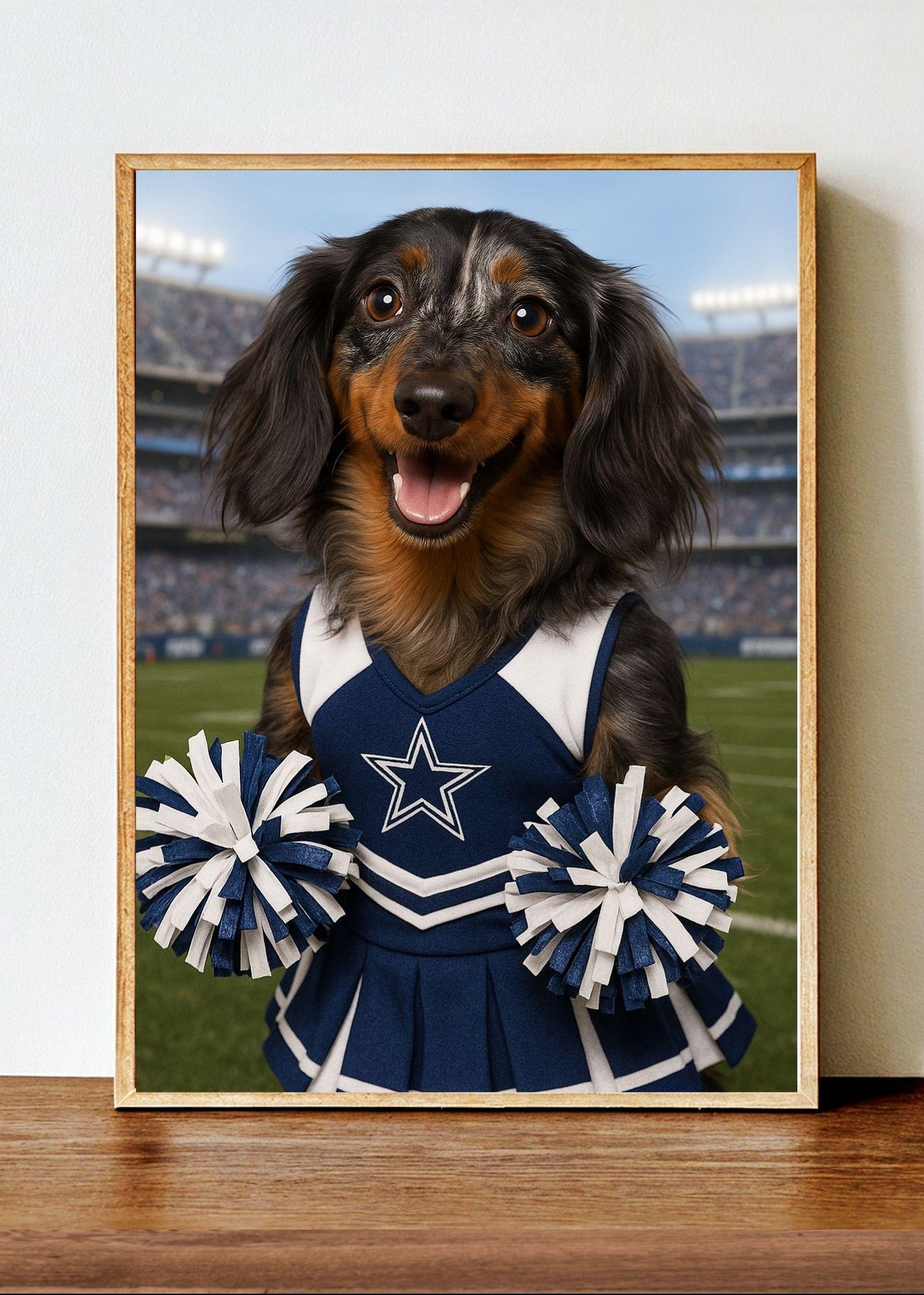 Custom Cheerleader Dog Portrait (digital Download 5x7in) - Funny ...