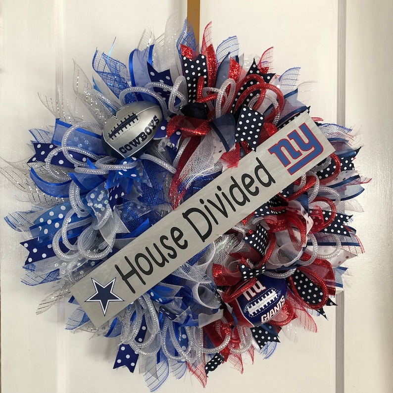 Cowboys/giants House Divided Wreath - Etsy
