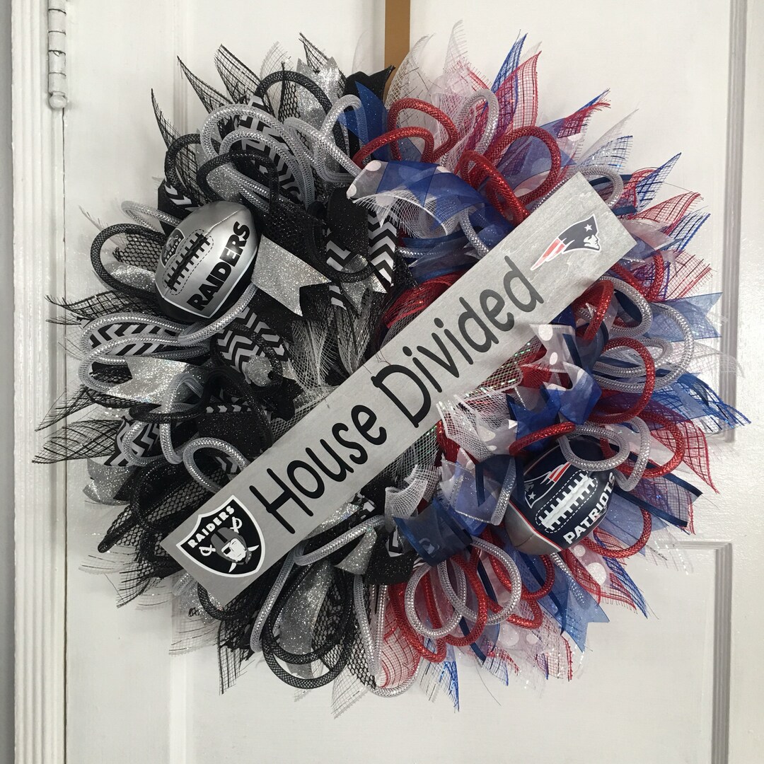 Raiders/patriots House Divided Wreath - Etsy