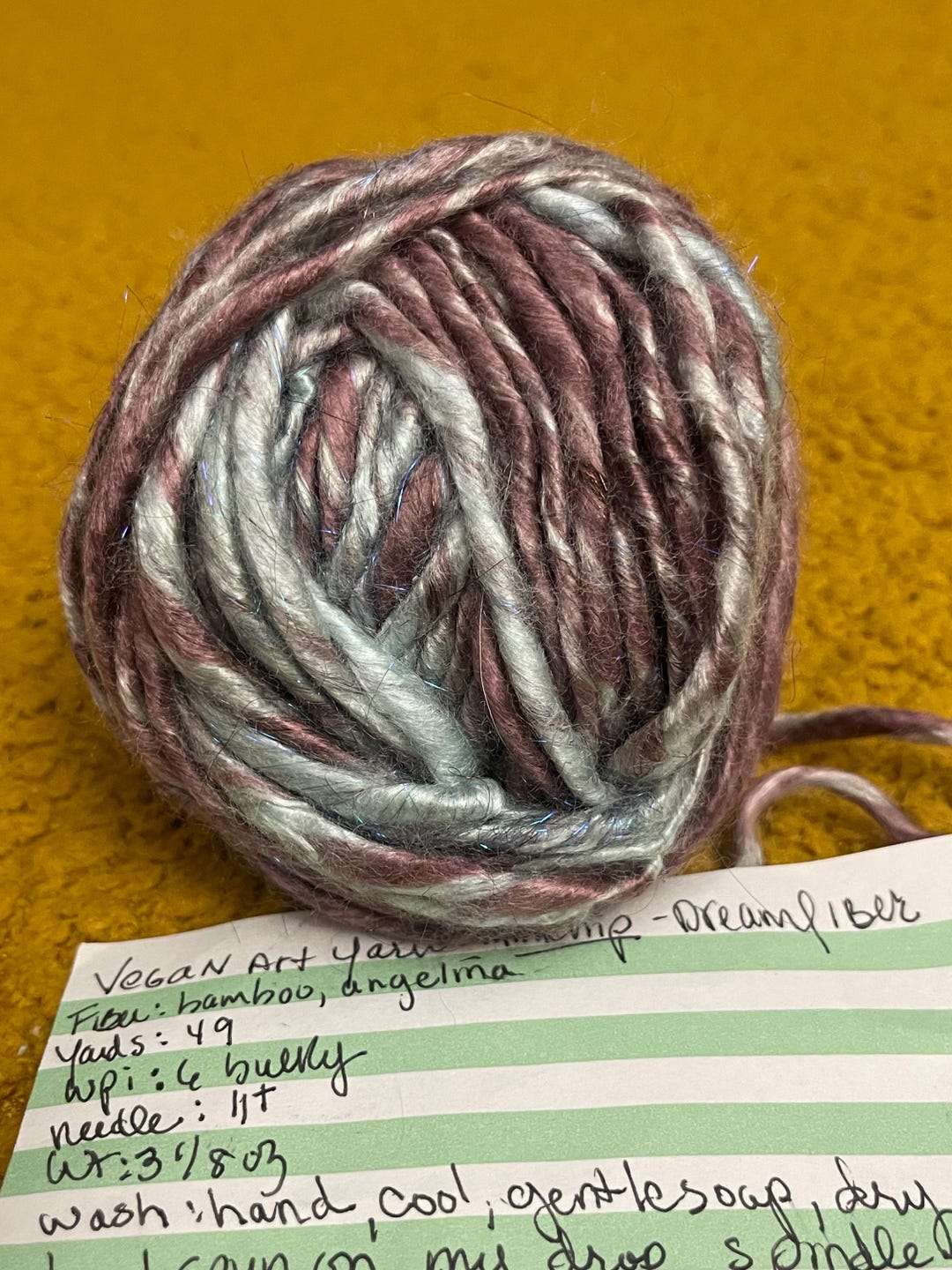 Vegan Handspun Art Yarn - Mint Chip - Dreamfiber - Etsy