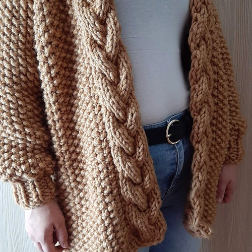 Chunky Cardigan Chunky Knitting Pattern Cable Cardigan - Etsy UK