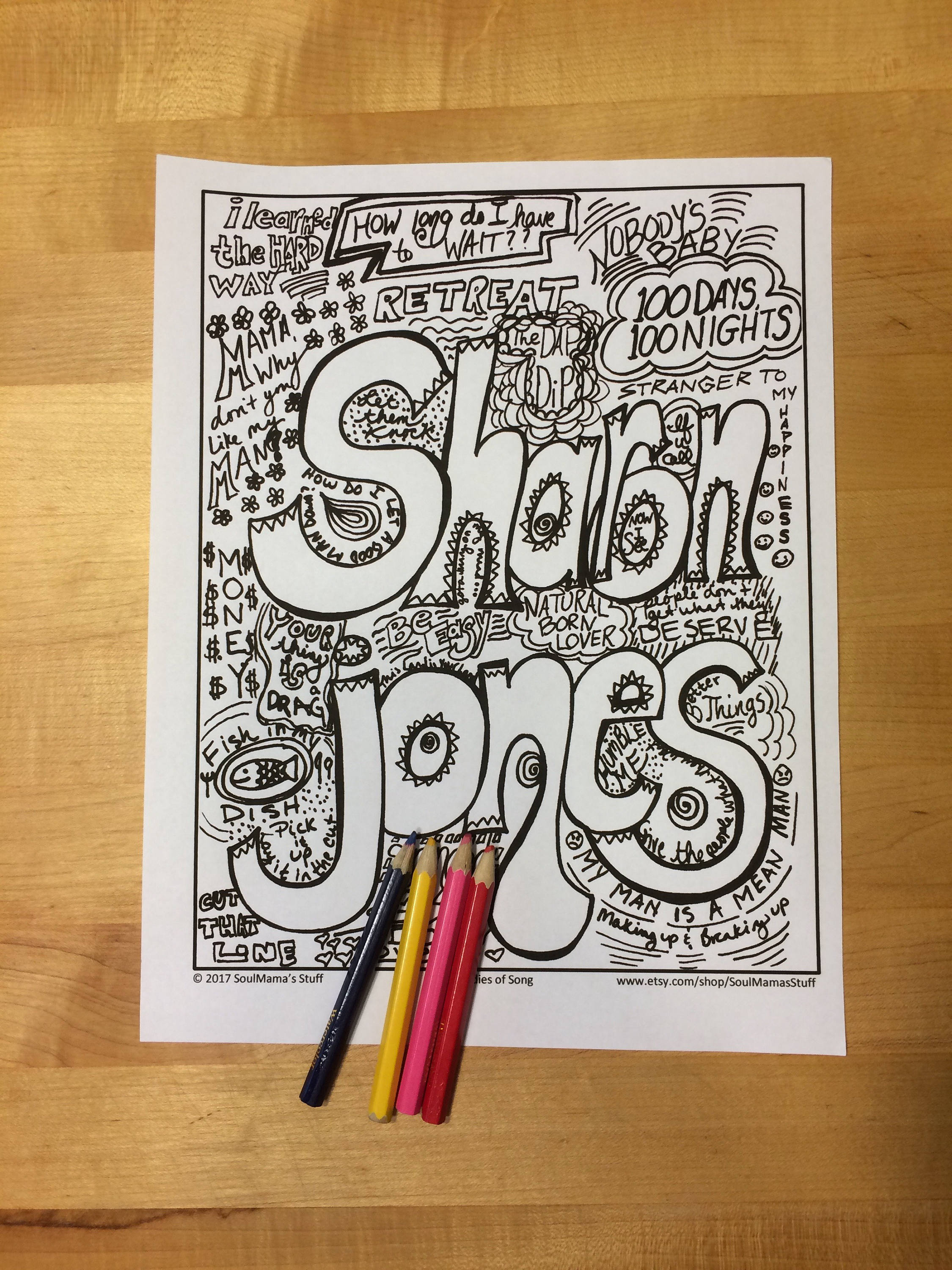 Sharon Jones Coloring Page, Ladies of Song, Digital Download, 8.5X11 ...