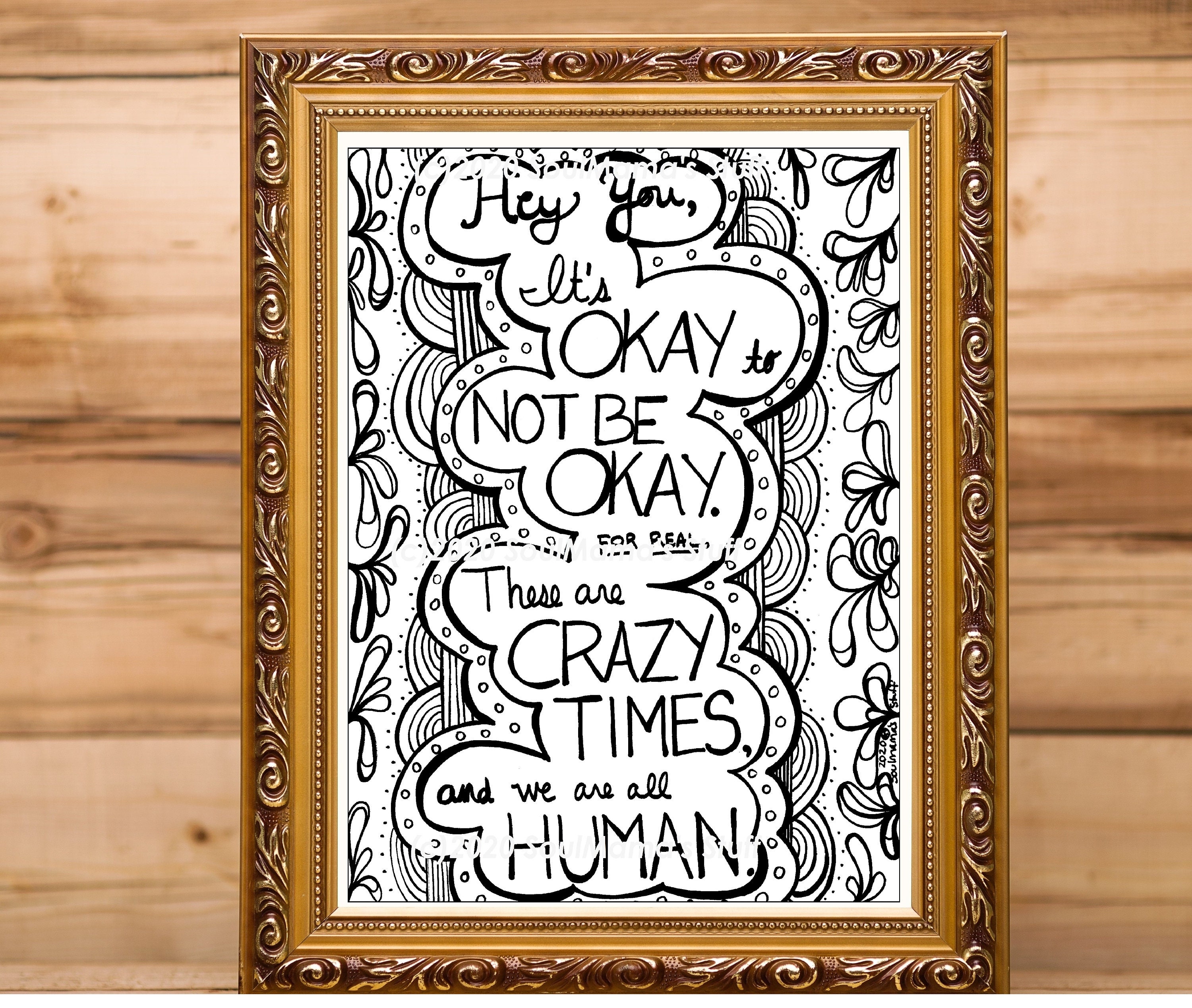 It's Okay to Not Be Okay Coloring Page, Digital Download, Printable ...
