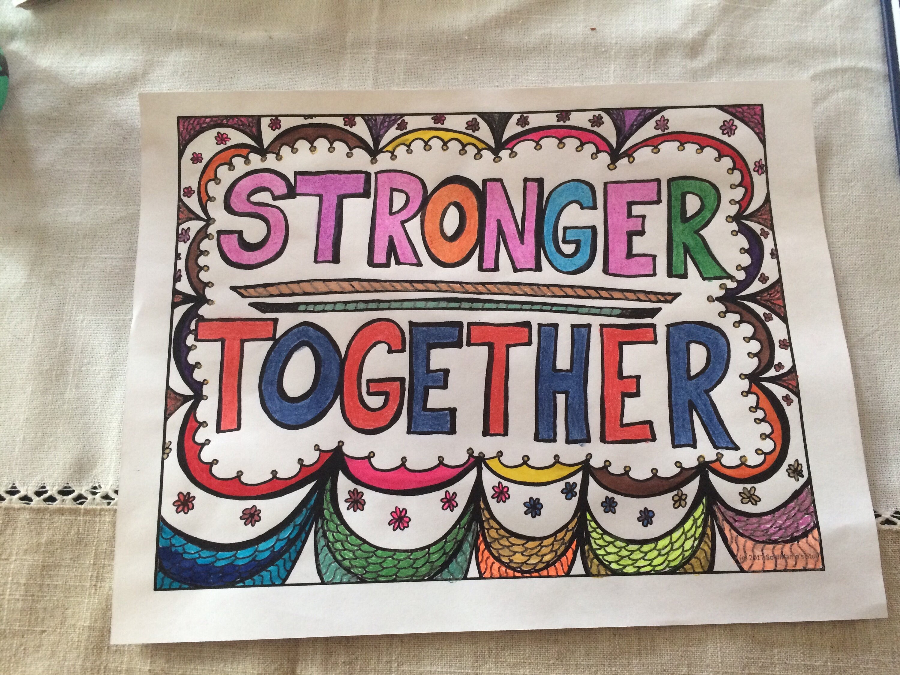 Stronger Together Coloring Page Digital Download 8.5X11 - Etsy