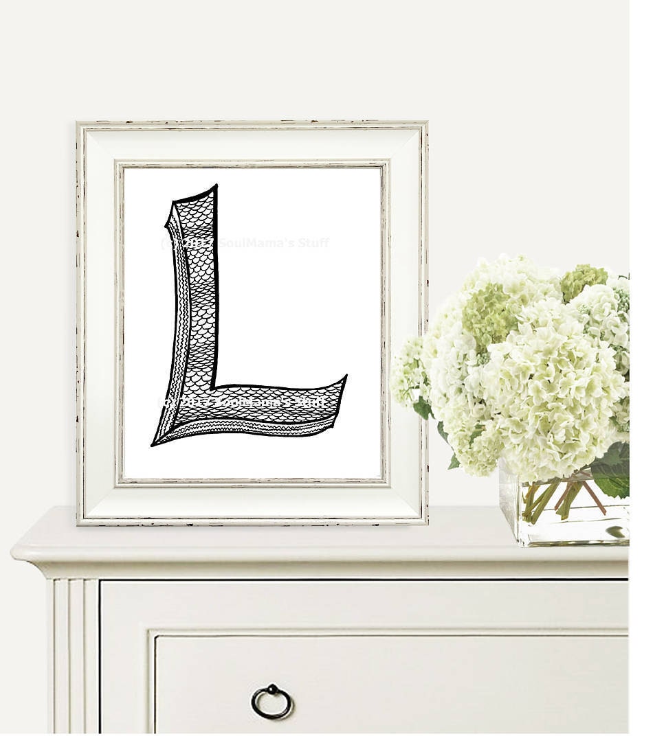 Mermaid Capital Letter L, Coloring Page, Digital Download, Printable ...