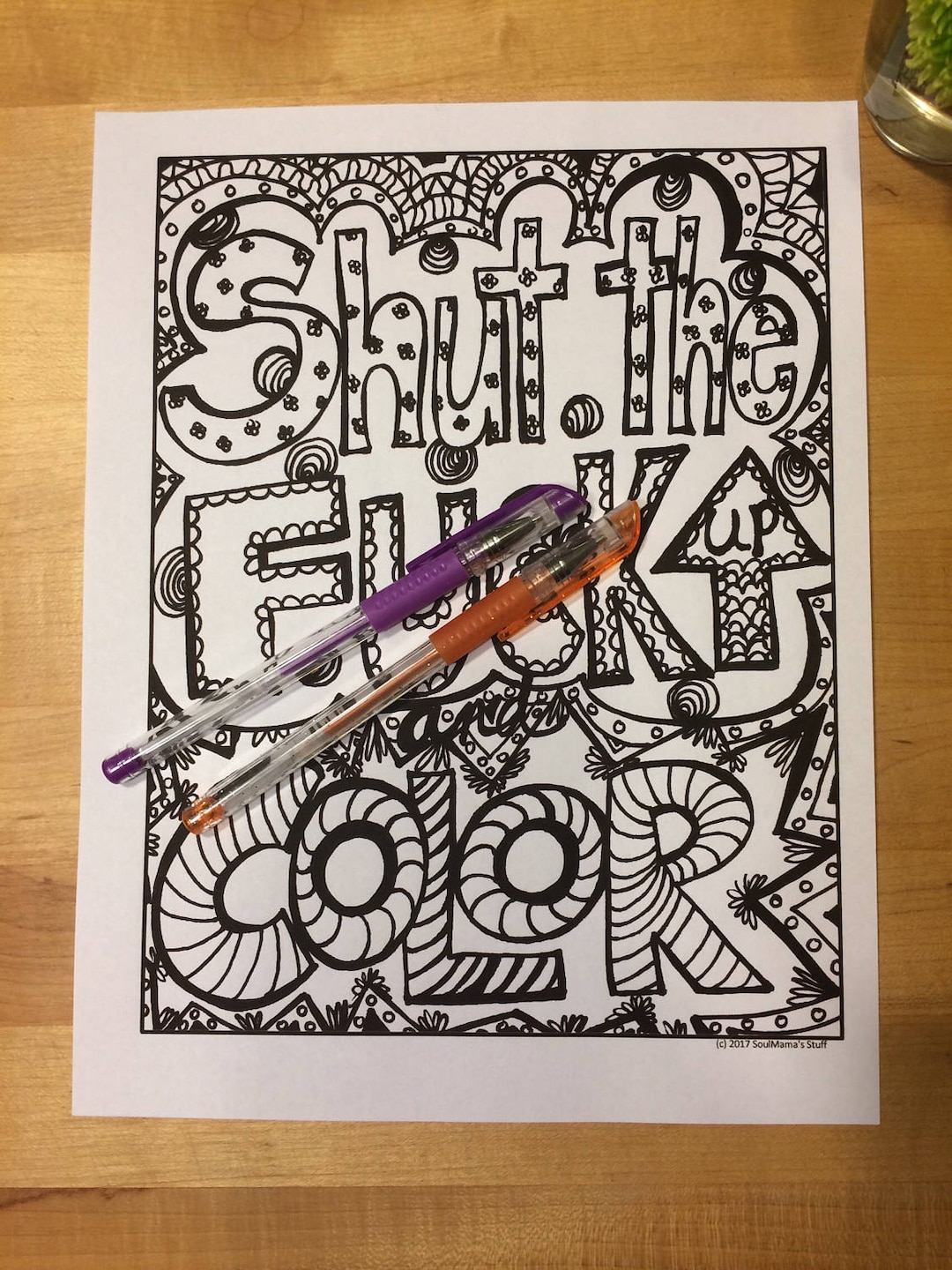 Shut the F*ck up and Color, Coloring Page, Digital Download, Adult ...