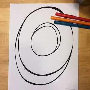 Blank Capital Letter O, Coloring Page, Digital Download, Printable ...
