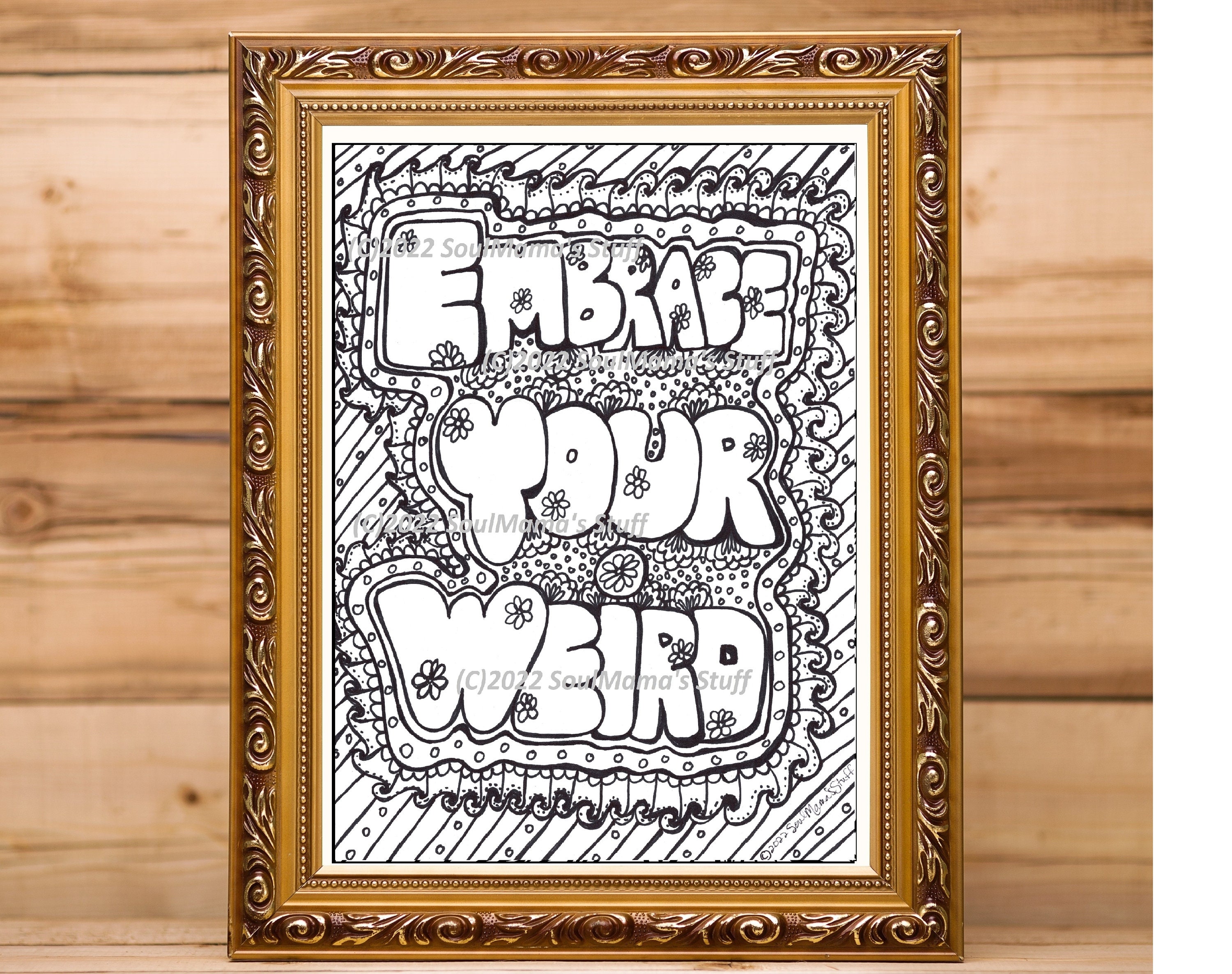 Embrace Your Weird Coloring Page, Digital Download, PDF, Adult Coloring ...