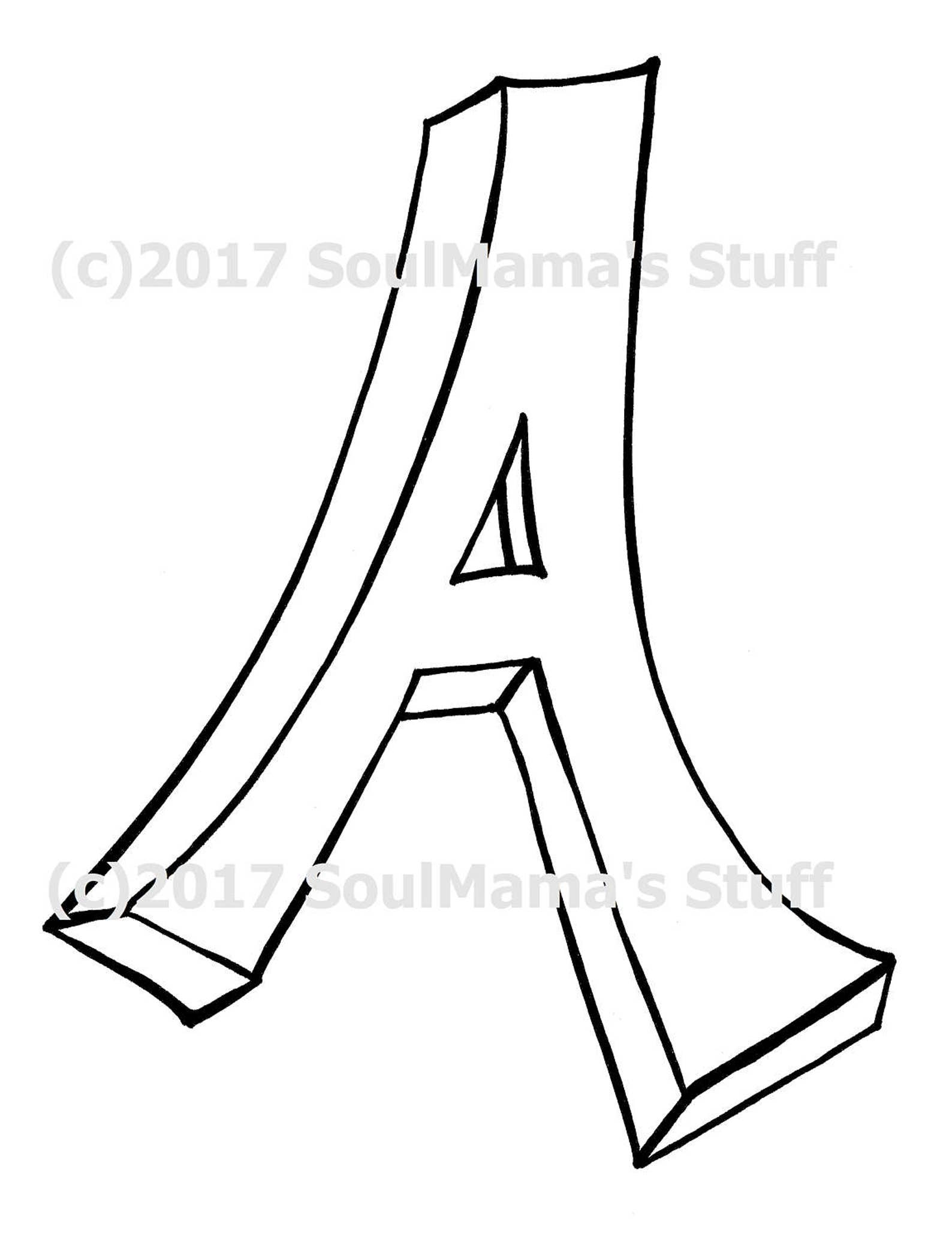 Blank Capital Letters A to Z Coloring Pages Digital - Etsy España
