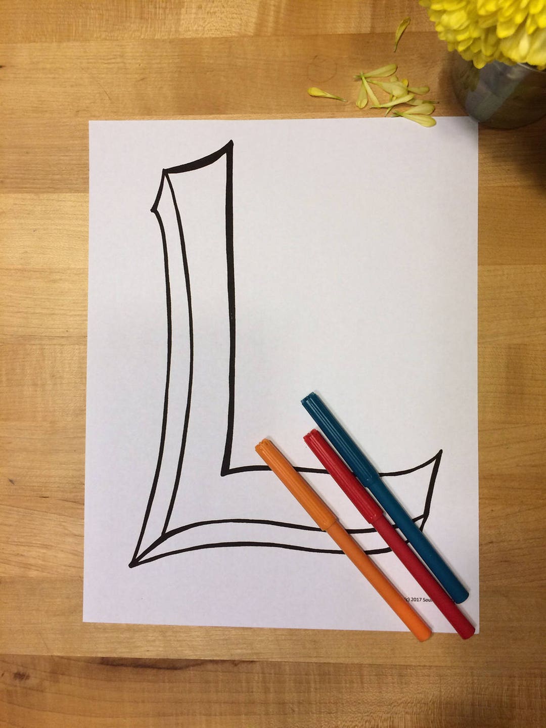 Blank Capital Letter L, Coloring Page, Digital Download, Printable ...