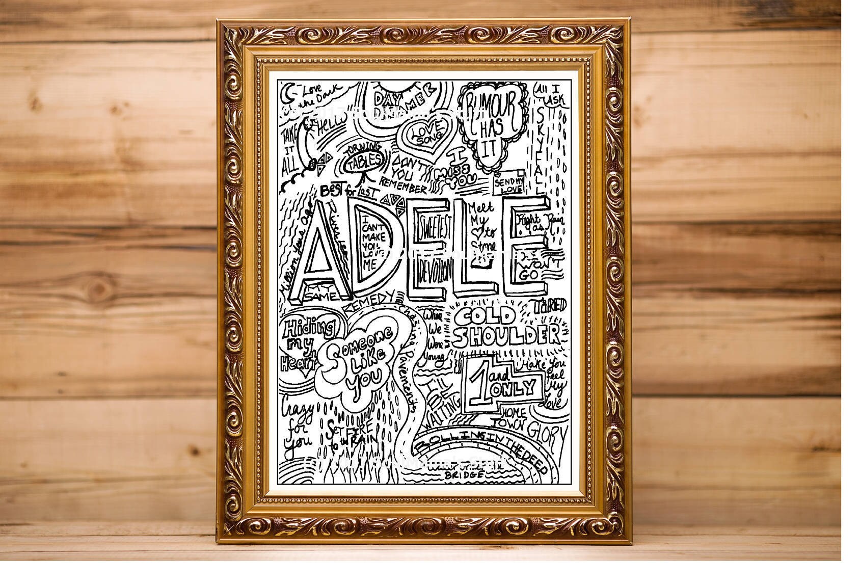 Adele, Coloring Page, Ladies of Song, Digital Download, Coloring ...