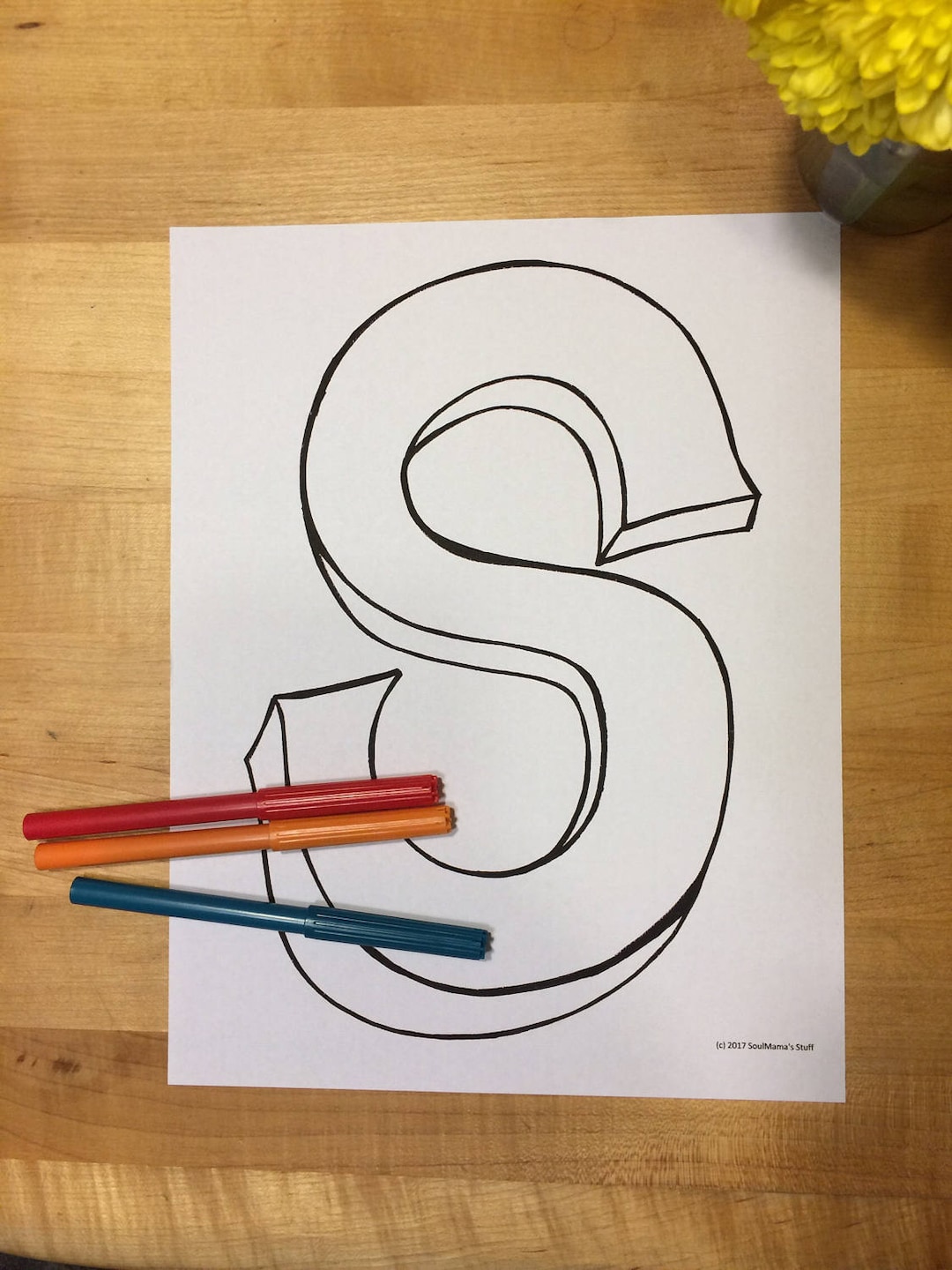 Blank Capital Letter S, Coloring Page, Digital Download, Printable ...