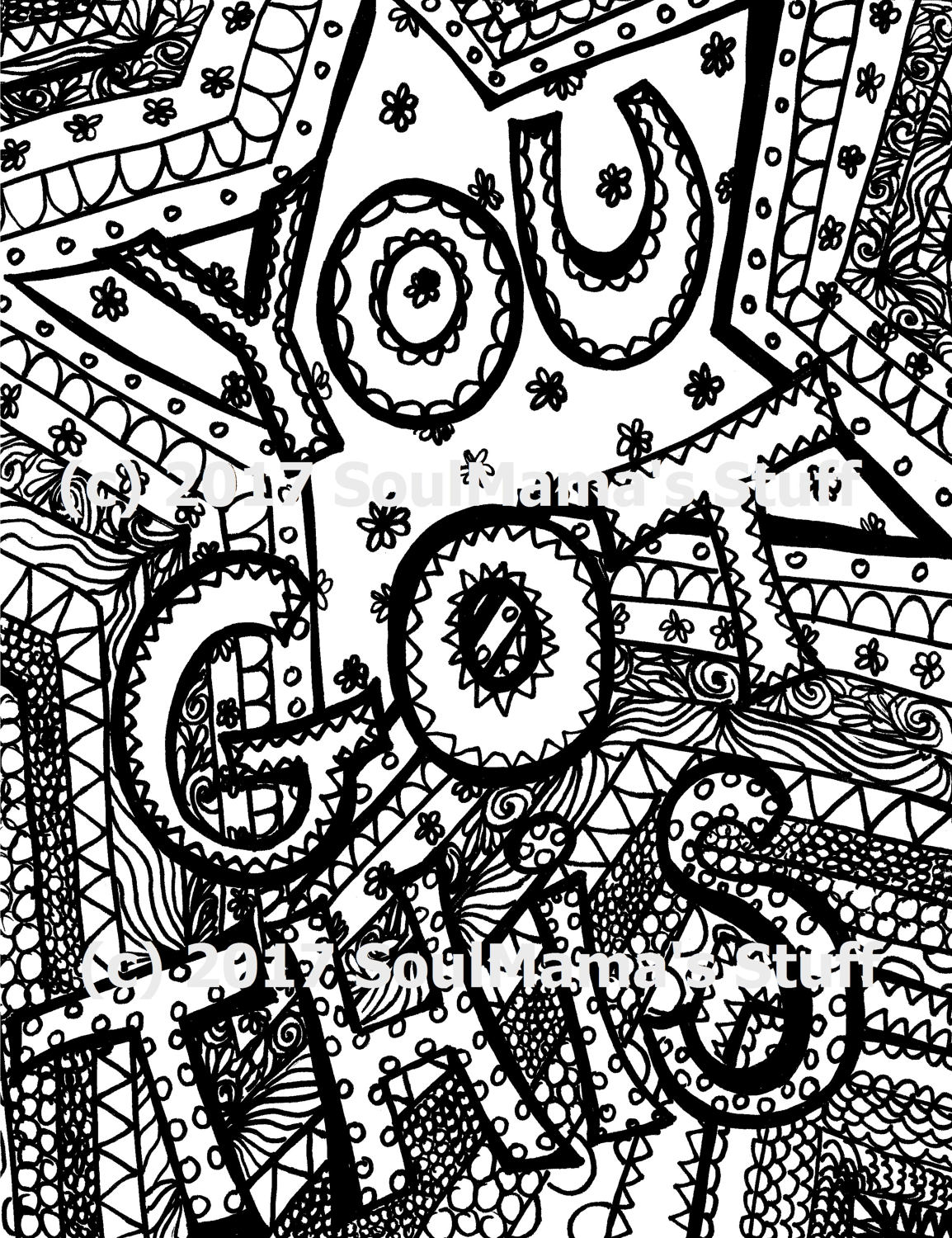 You Got This, Coloring Page, Digital Download, 8.5X11 PDF, Black and ...