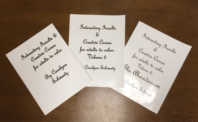 Interesting Insults & Creative Curses for Adults to Color Volumes 1, 2 ...
