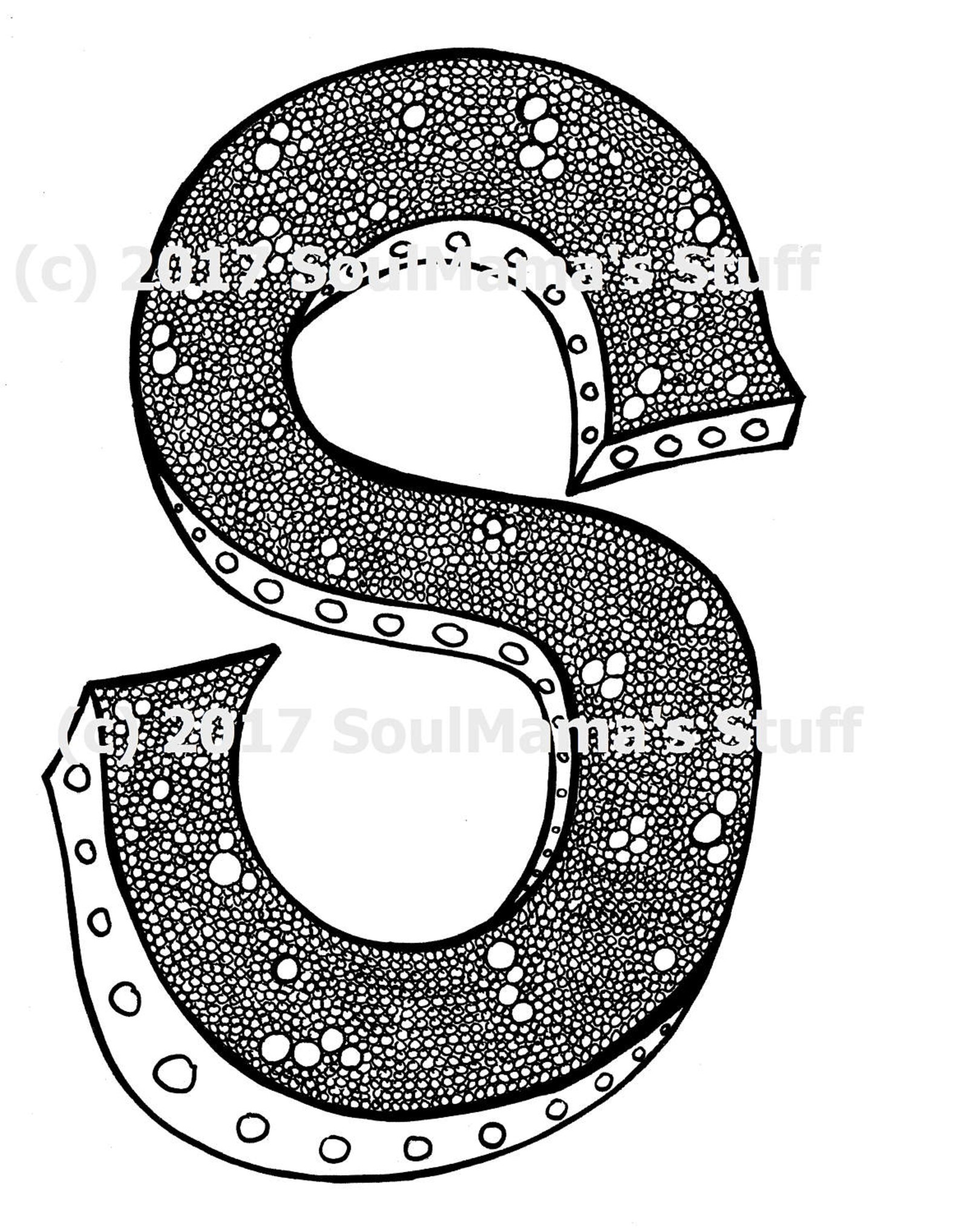Tiny Bubbles Capital Letter S, Coloring Page, Digital Download ...