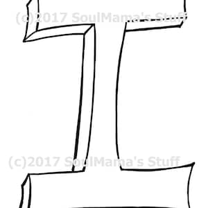Blank Capital Letter I, Coloring Page, Digital Download, Printable ...