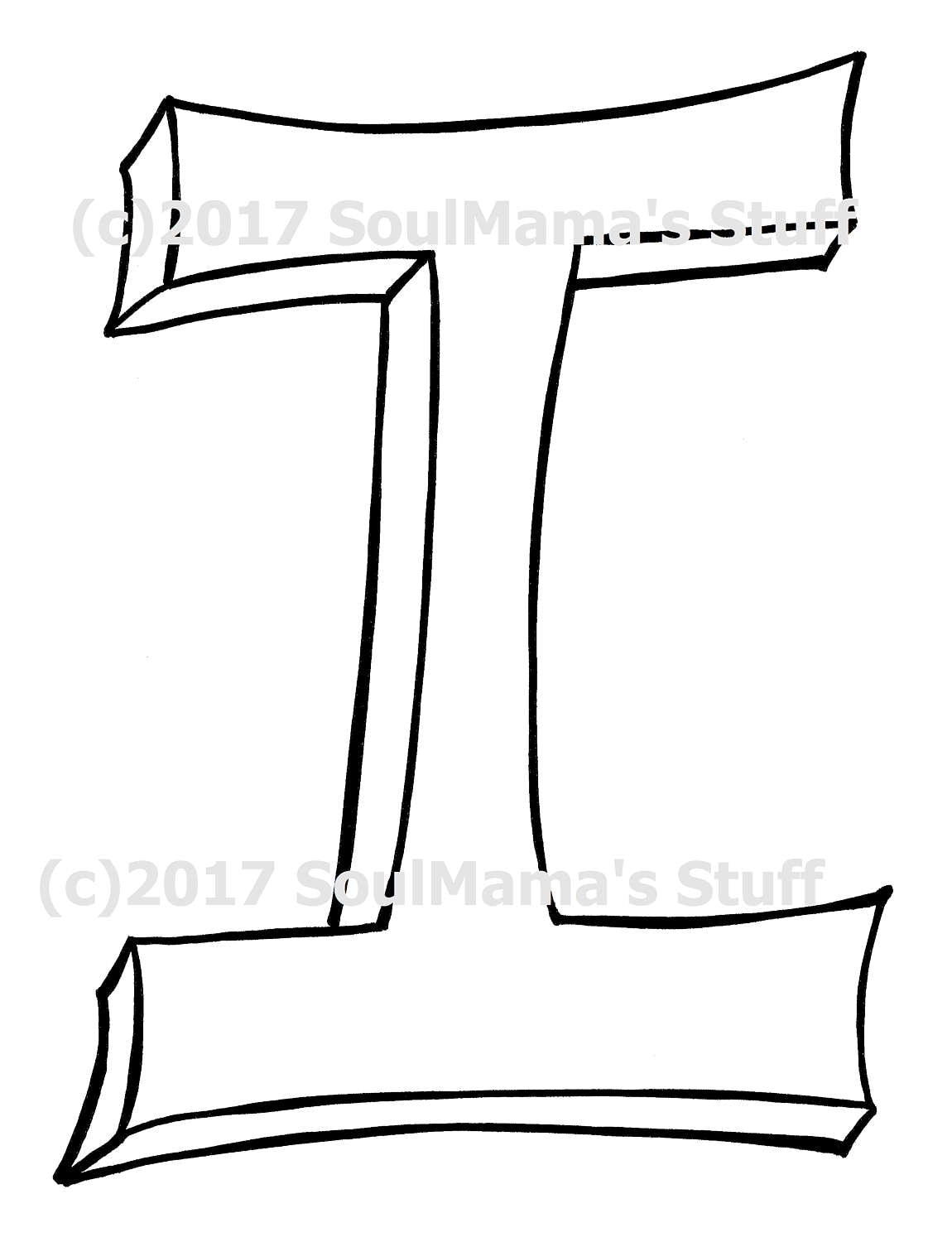 Blank Capital Letter I, Coloring Page, Digital Download, Printable ...
